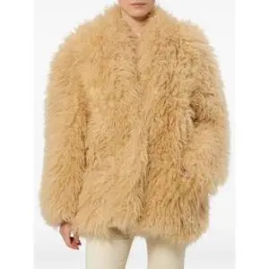 Isabel Marant Étoile Single Breasted Faux Fur Coat - Cream