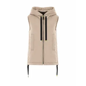 Max Mara Quilted Padded Vest With Hood - Cream
