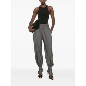 Andamane The Attico Tapered Trousers With Buttoned Cuffs - Gray