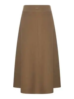 Max Mara Viscose A-line Midi Skirt