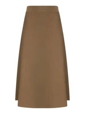 Max Mara Viscose A-line Midi Skirt - Yellow