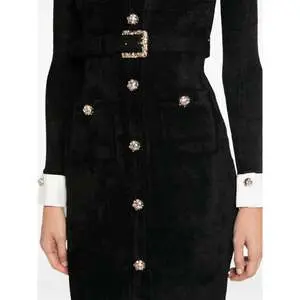 SELF-PORTRAIT Belted Button-up Midi Dress