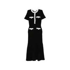 SELF-PORTRAIT Embellished Collar Dress - Black