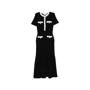SELF-PORTRAIT Embellished Collar Dress - Black