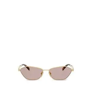 Prada Geometric Frame Sunglasses - Gold