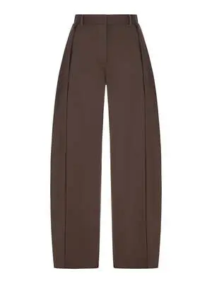 Loewe Lightweight Cotton And Silk Gabardine Trousers - Brown