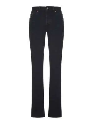 Saint Laurent Straight Leg Authentic Denim Jeans - Black