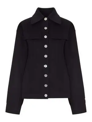 Sportmax Shaped Wool Overshirt - Black