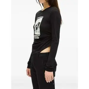 ANN DEMEULEMEESTER Cotton Graphic Print Long Sleeve Top