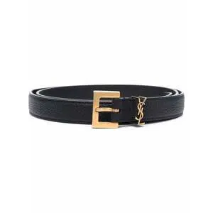 Saint Laurent Skinny Leather Belt With Pin Buckle - Black