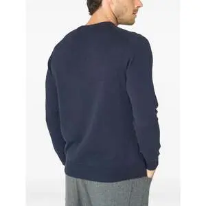 Malo Navy V-neck Cashmere Sweater - Blue