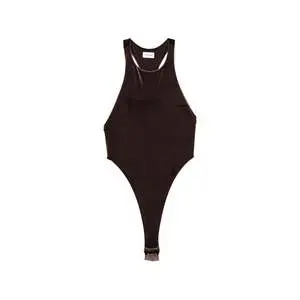 Andamane The Attico Velvet Halterneck Bodysuit - Brown