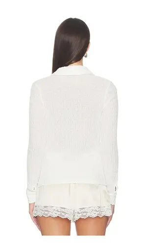 Sanctuary Juno Textured Button Front Top In White