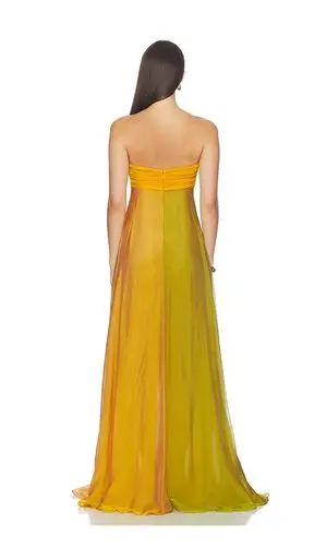 Retrofete Lunaria Chiffon Dress In Yellow
