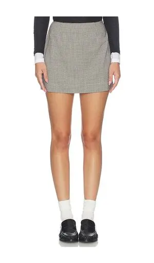 Rag & Bone Piper Wool Skirt In Black & White