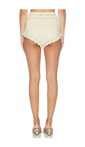 Retrofete Margo Crochet Shorts In Ivory