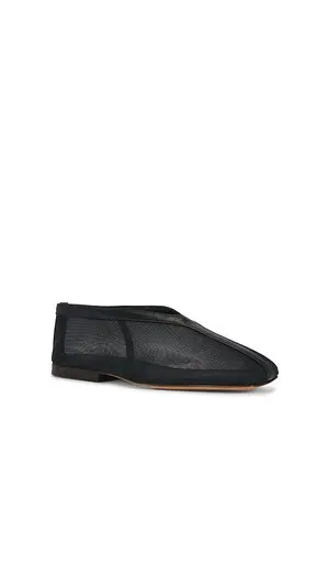 MANSUR GAVRIEL Contorno Square V Mesh And Leather Flats