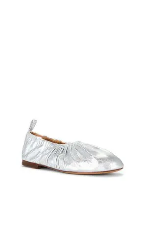 MANSUR GAVRIEL Ruched Ballerina Flat In Metallic