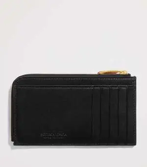 Bottega Veneta Leather Intrecciato L-zip Card Holder