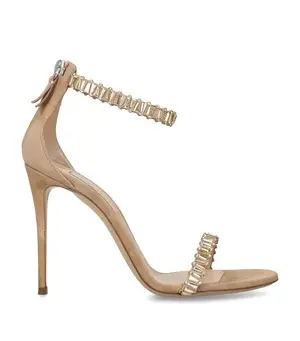 Casadei Suede Embellished Stiletto Sandals