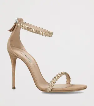 Casadei Suede Embellished Stiletto Sandals