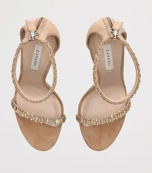 Casadei Suede Embellished Stiletto Sandals