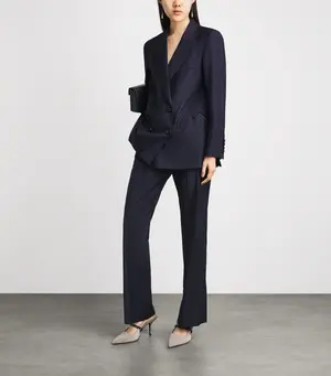 BLAZÉ MILANO Virgin Wool Check Lundy Tailored Trousers