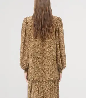 Valentino Garavani Silk Cheetah-print Shirt With Bow Detail