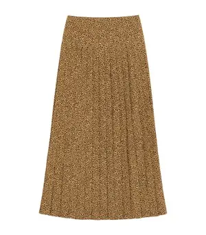 Valentino Garavani Silk Pleated Maxi Skirt - Beige