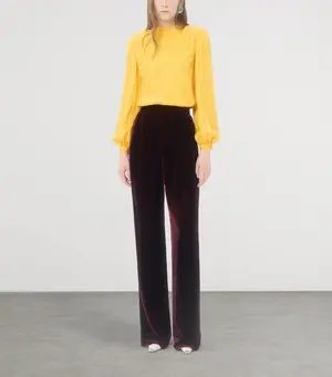 Valentino Garavani Velvet Wide-leg Trousers