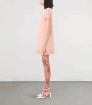 Valentino Garavani Wool-silk Lace Trim Mini Dress