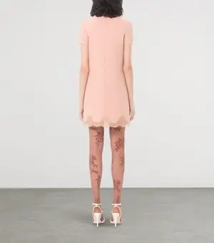 Valentino Garavani Wool-silk Lace Trim Mini Dress