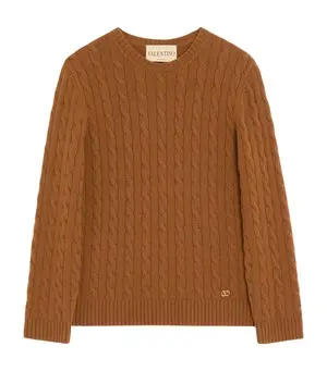 Valentino Garavani Cashmere Cable-knit Sweater - Brown