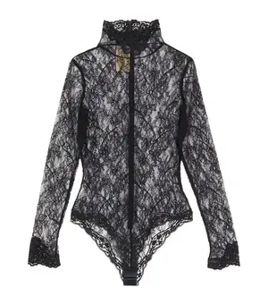 Valentino Garavani Lace High-neck Bodysuit - Black