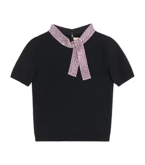 Valentino Garavani Virgin Wool Embellished Neck Sweater - Black