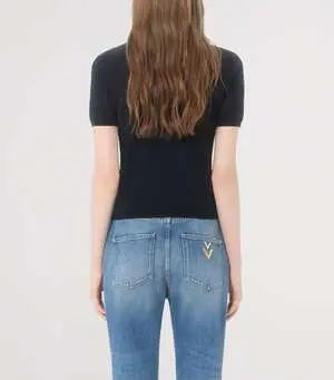 Valentino Garavani Virgin Wool Embellished Neck Sweater