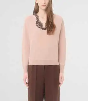 Valentino Garavani Cashmere Lace-trim Sweater