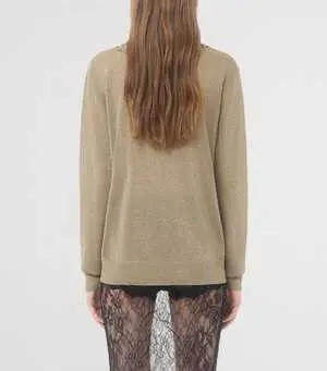 Valentino Garavani Lace-trim V-neck Sweater