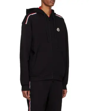 Moncler Tricolour Accent Zip-up Hoodie