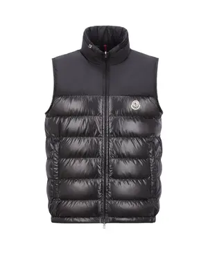 Moncler Logo Patch Quilted Vest - Black