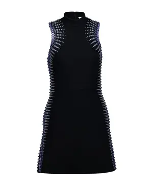 Casablanca Embellished Sleeveless Mini Dress - Black