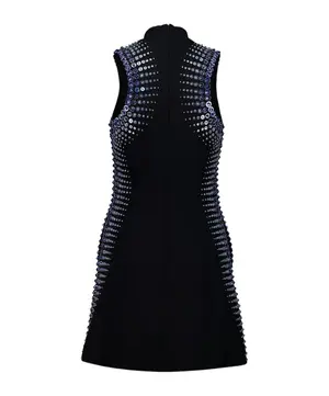 Casablanca Embellished Sleeveless High Neck Mini Dress