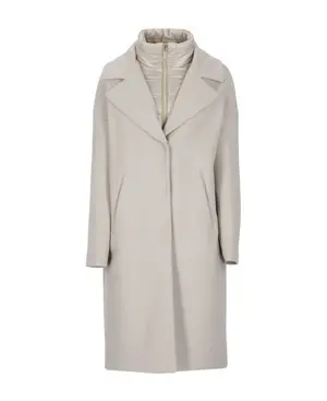 Herno Padded-collar Single-breasted Long Sleeved Coat - White