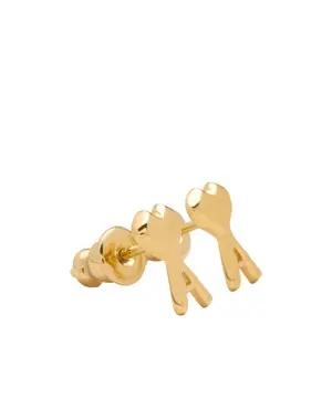 AMI Paris De Coeur Hammered Earrings - Golden