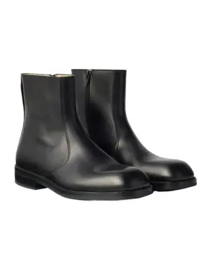 LEMAIRE Zipped Ankle Boots In Shiny Leather