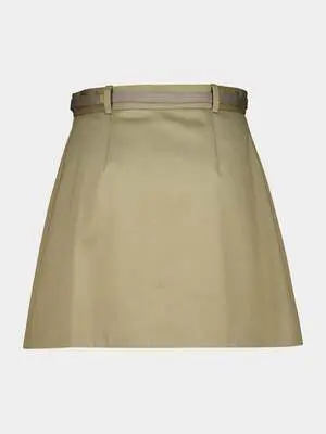 Prada Belted Zip-up Mini Skirt - Clay Ash