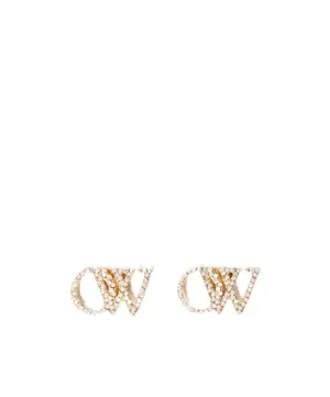 Off-White Ow Embellished Earrings - Yellow