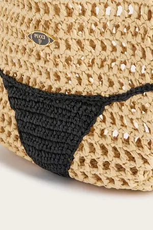 Emilio Pucci Open Weave Bikini Motif Tote Bag