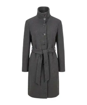 Pinko Wool-blend High Neck Belted Coat - Black