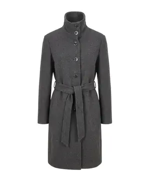 Pinko Belted Button-down Coat - Grey